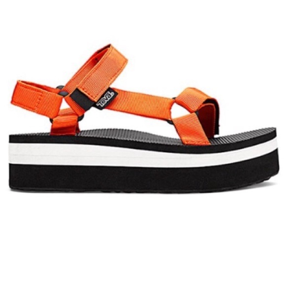 Teva | Shoes | Teva Universal Bright Orange Flatform Nice Condition ...